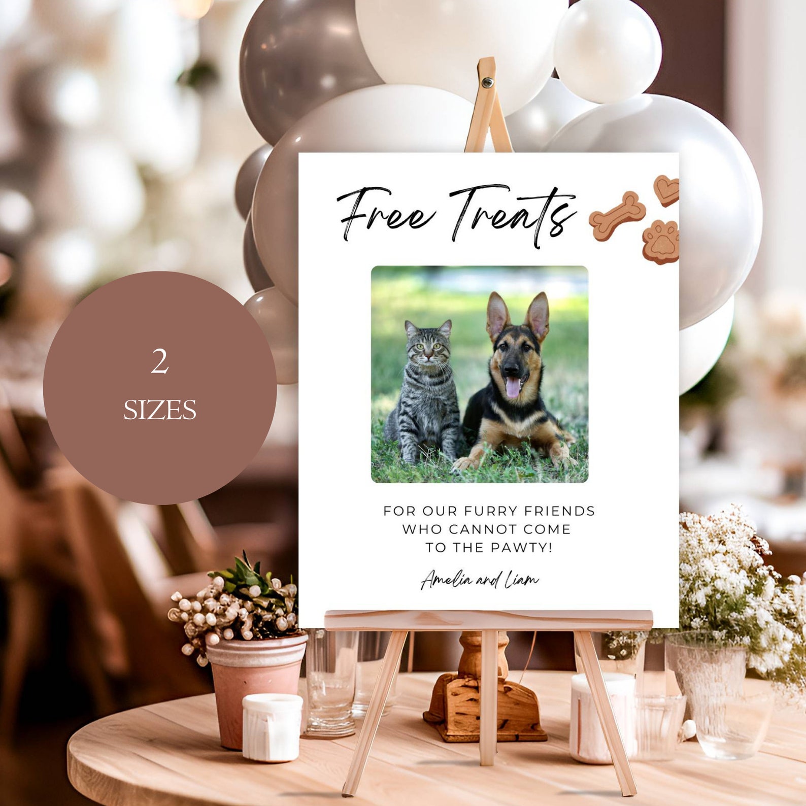 Dog Biscuit Bar Sign for Wedding, Pet Treat Favor Sign, Customizable ...