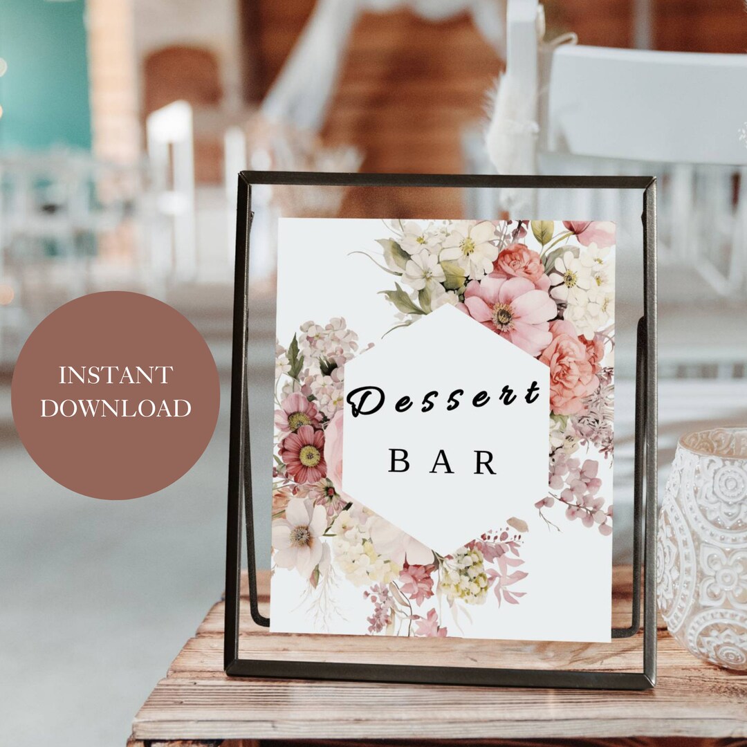 Wedding Dessert Table Sign, Printable Wedding Treat Table Sign ...
