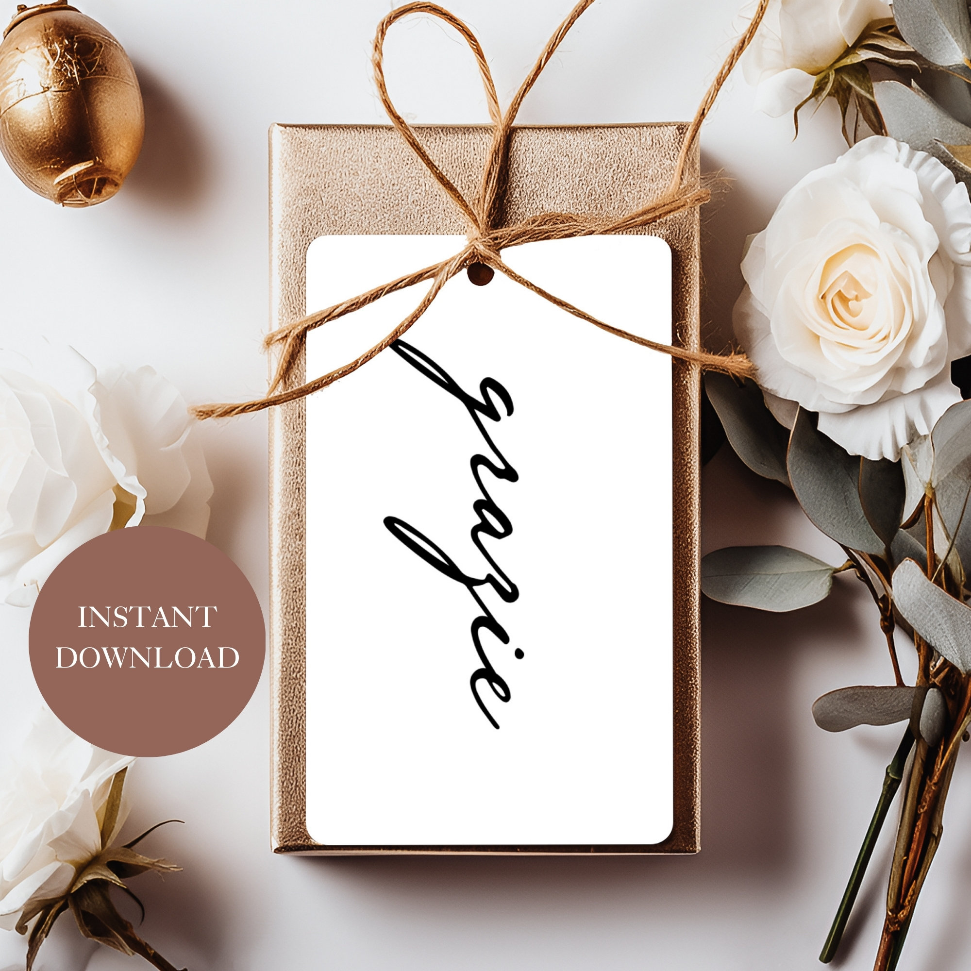Italian Theme Thank You Tag Template, Grazie Gift Label, Italian Gift ...
