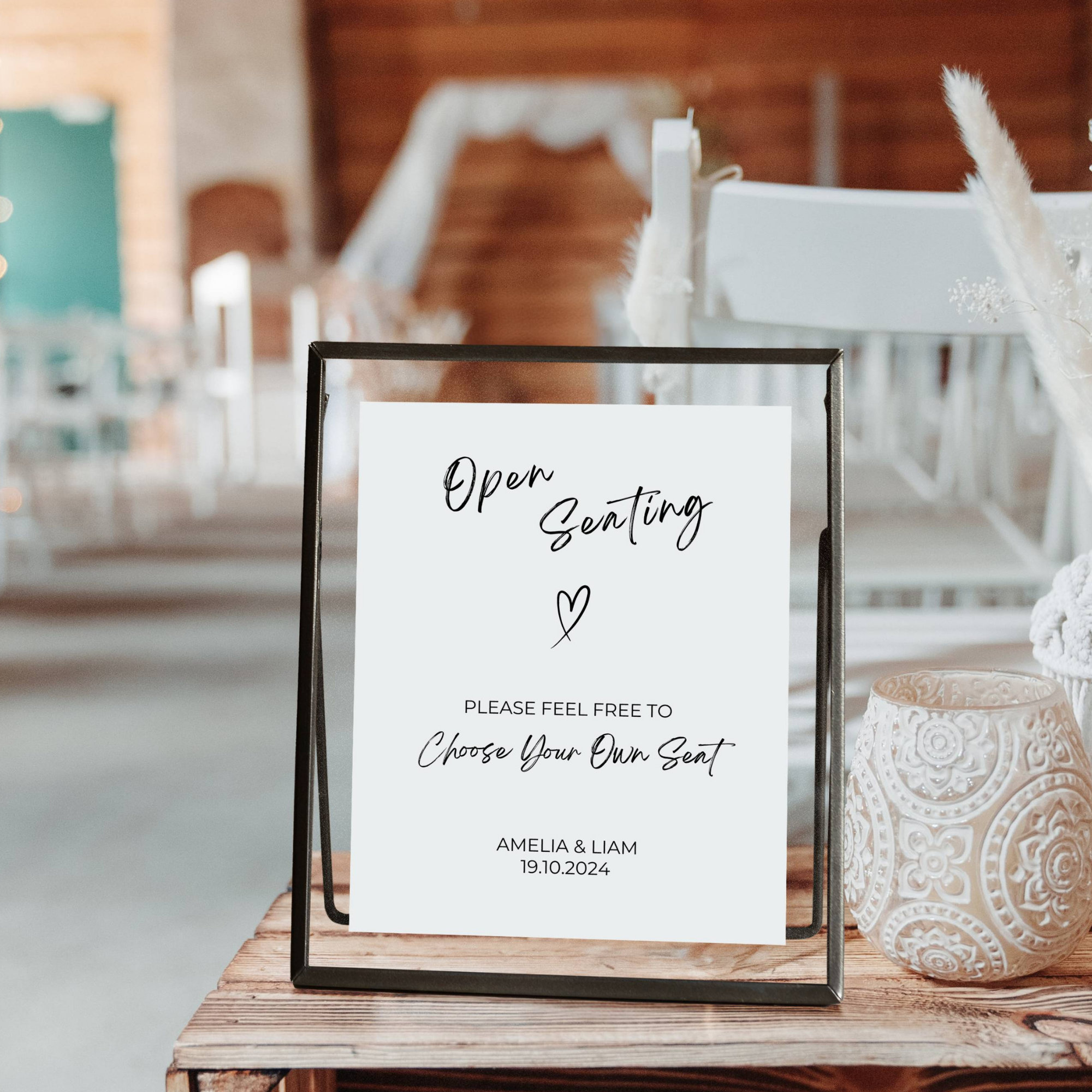 No Assigned Seating Sign | Open Seating Sign Template | Sit Wherever A1 ...