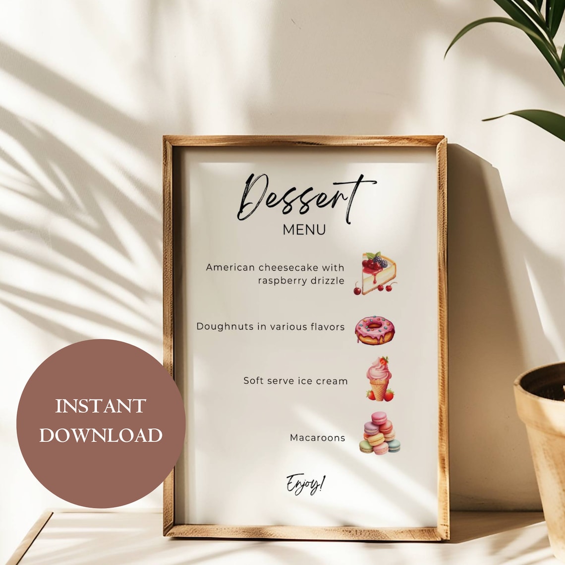 Dessert Bar Menu Sign Template, Design Your Own Dessert Bar Sign, Ice ...