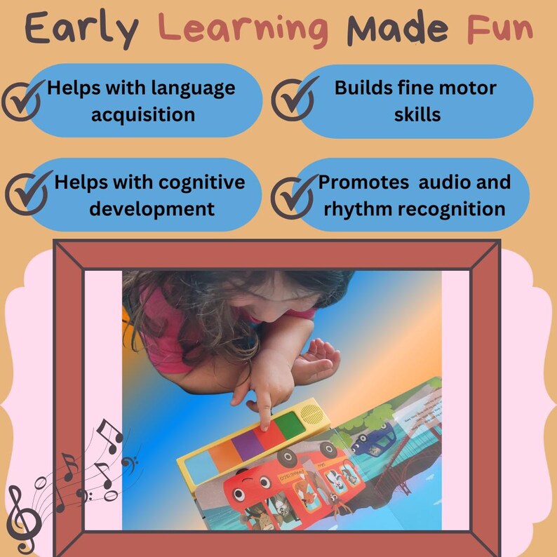 Interactive Wheels on the Bus Sound Book: Musical Toddler Toy - Etsy