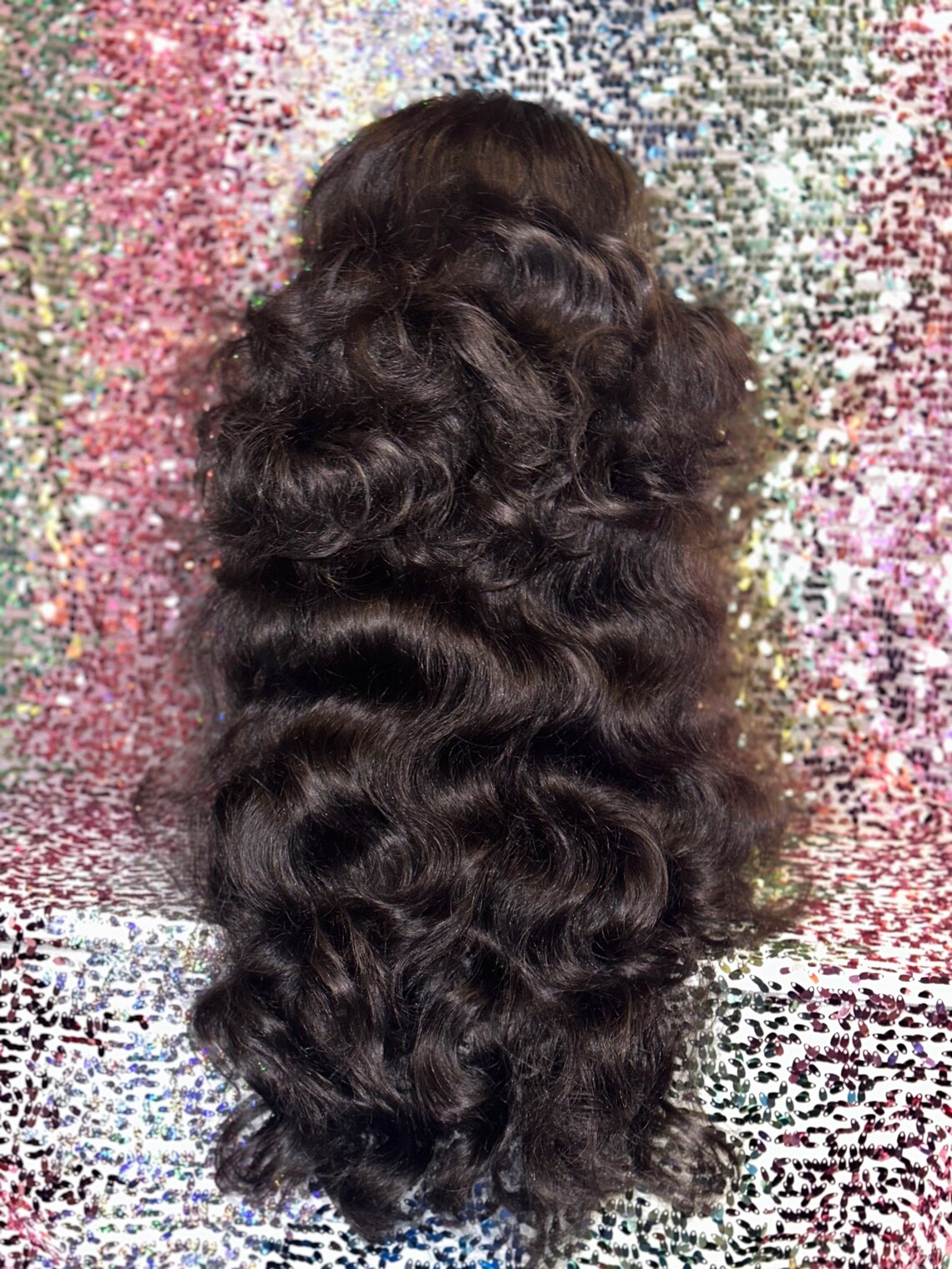 Dark Brown Curly Rhinestone Wig for Drag Queens - Etsy