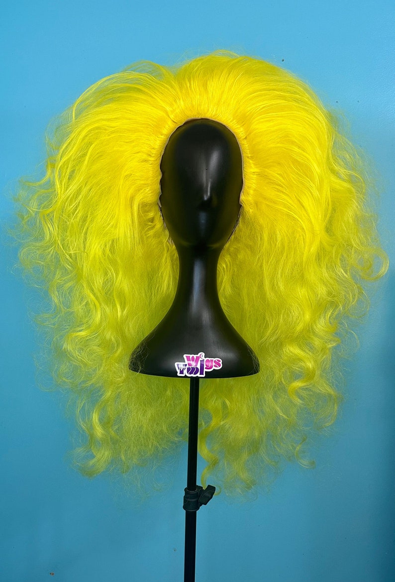 Big Yellow Bombshell Curly Drag Wig or Custom Color - Etsy