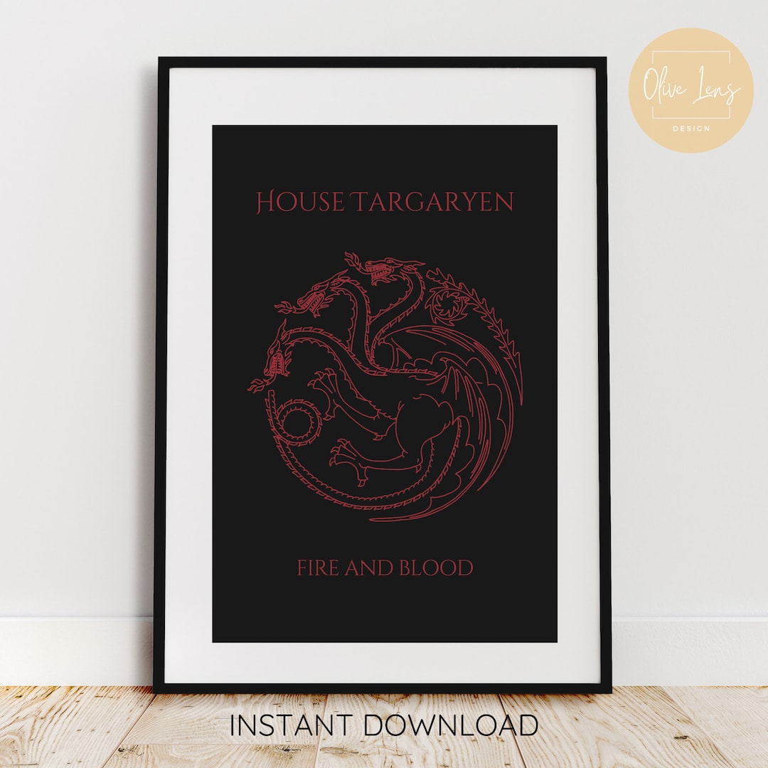 Game of Thrones, House of the Dragon, House Targaryen Logo and Motto ...