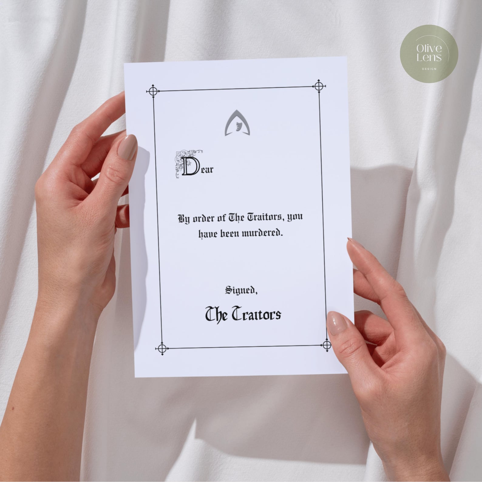 The Traitors Murder Letter Template | Editable Canva PDF | A4 & US ...