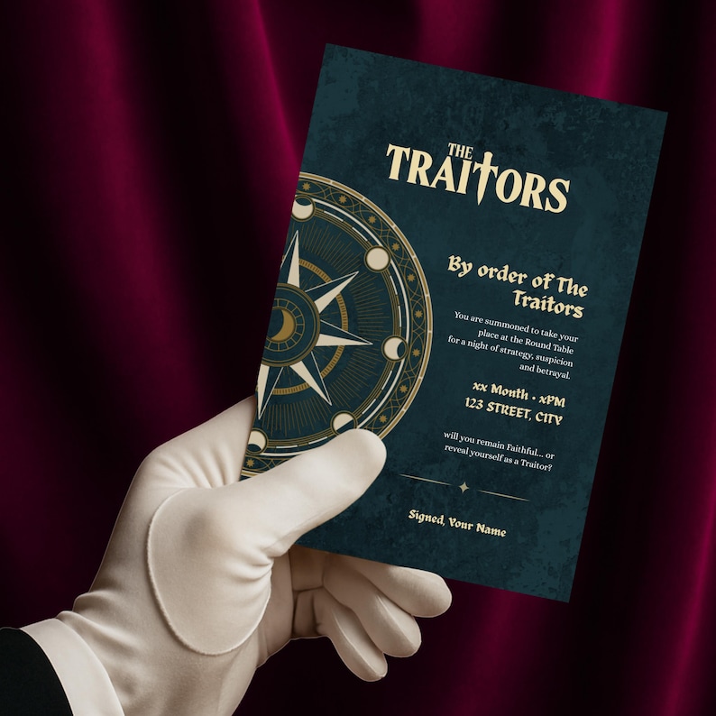 Traitors Game Night Invitation Printable | Faithful Vs Traitor | Murder ...