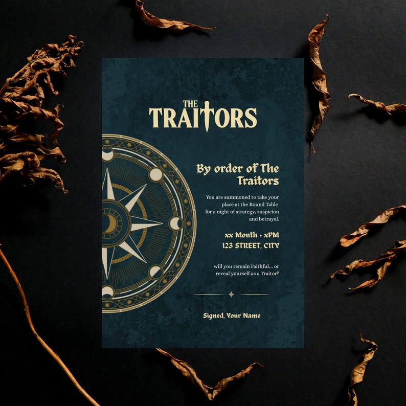 Traitors Game Night Invitation Printable | Faithful Vs Traitor | Murder ...