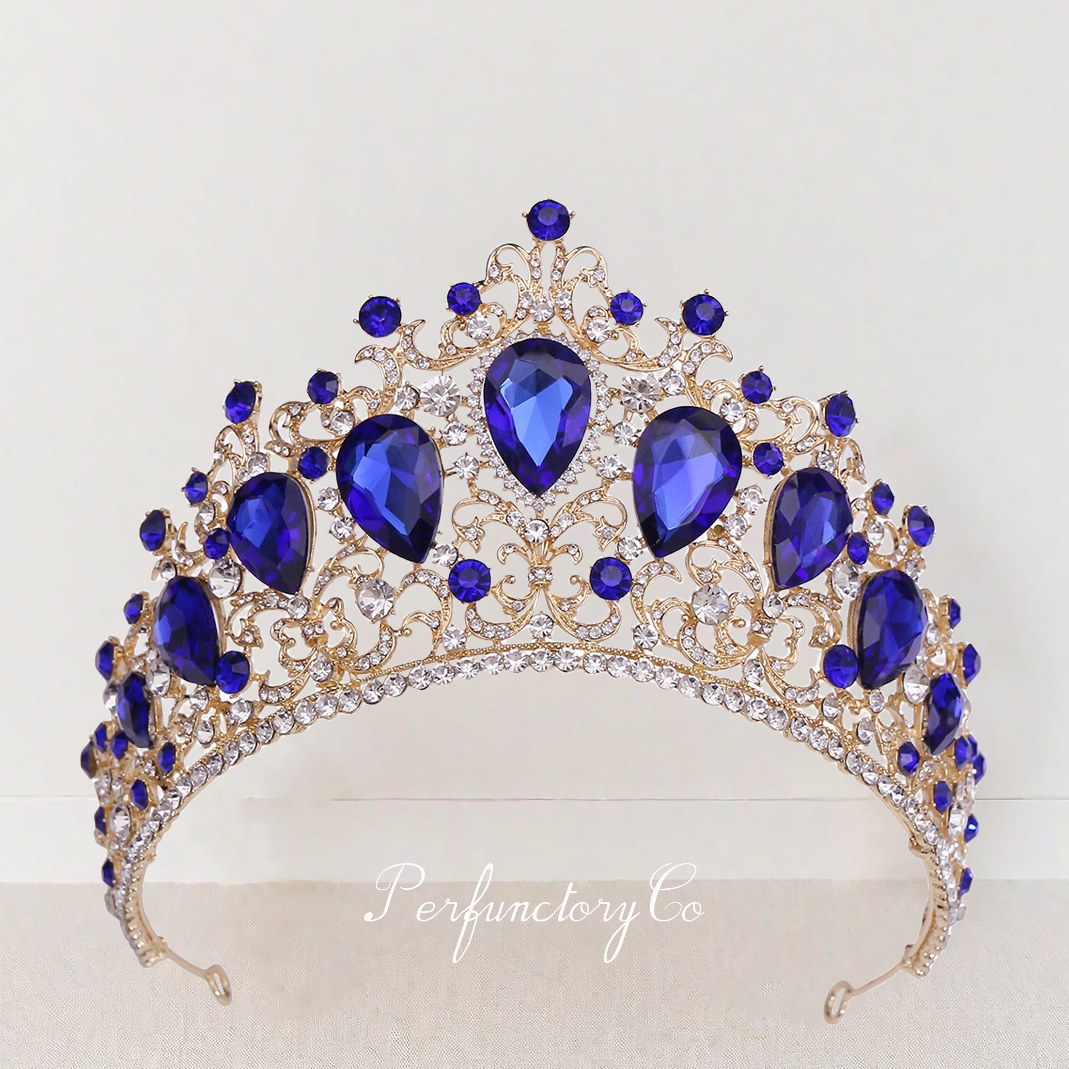 Luxury Royal Blue Crown, Quinceañera Tiara, Queen's Tiara Crown, Zircon ...