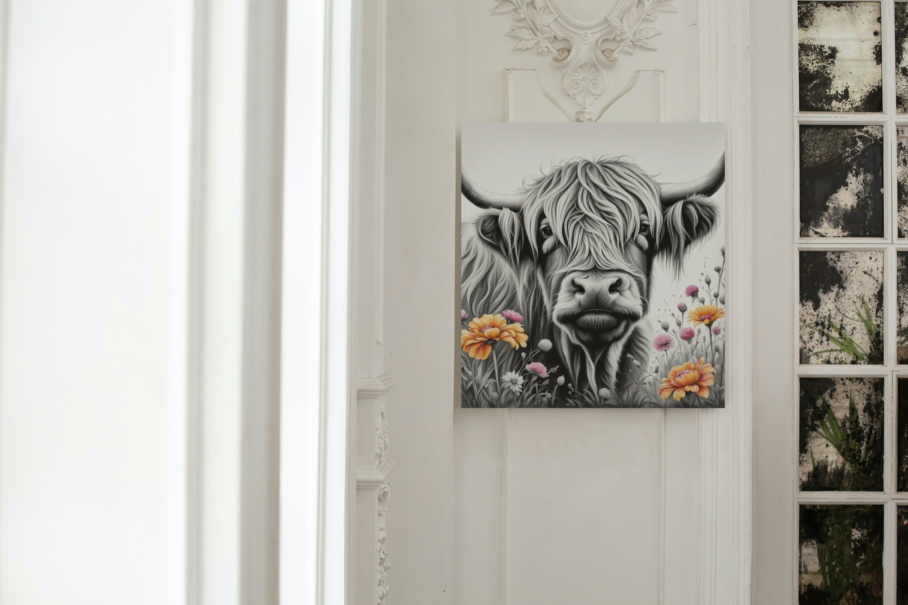 Highland Cow Elegance Highland Cow Wall Art Decorator Wall Art Artful ...