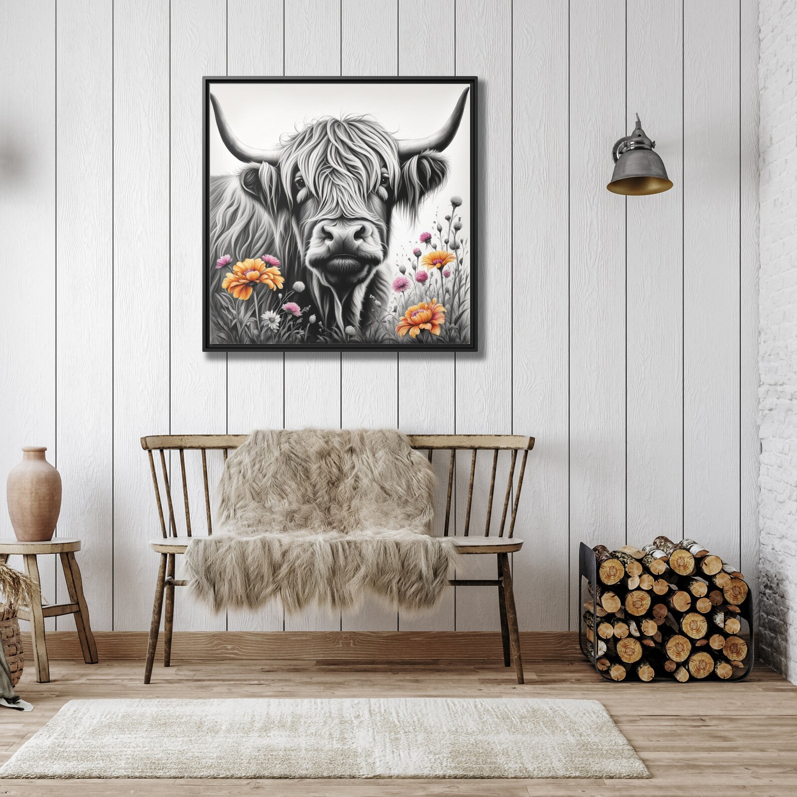 Highland Cow Elegance Highland Cow Wall Art Decorator Wall Art Artful ...