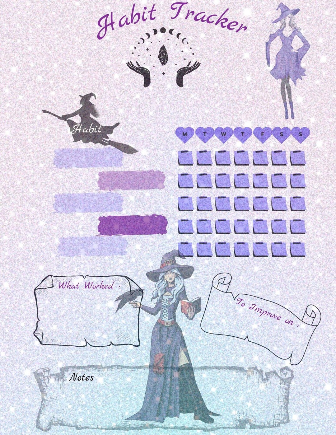 Witch Habit Tracker Template, Journaling Pages (digital Download) - Etsy
