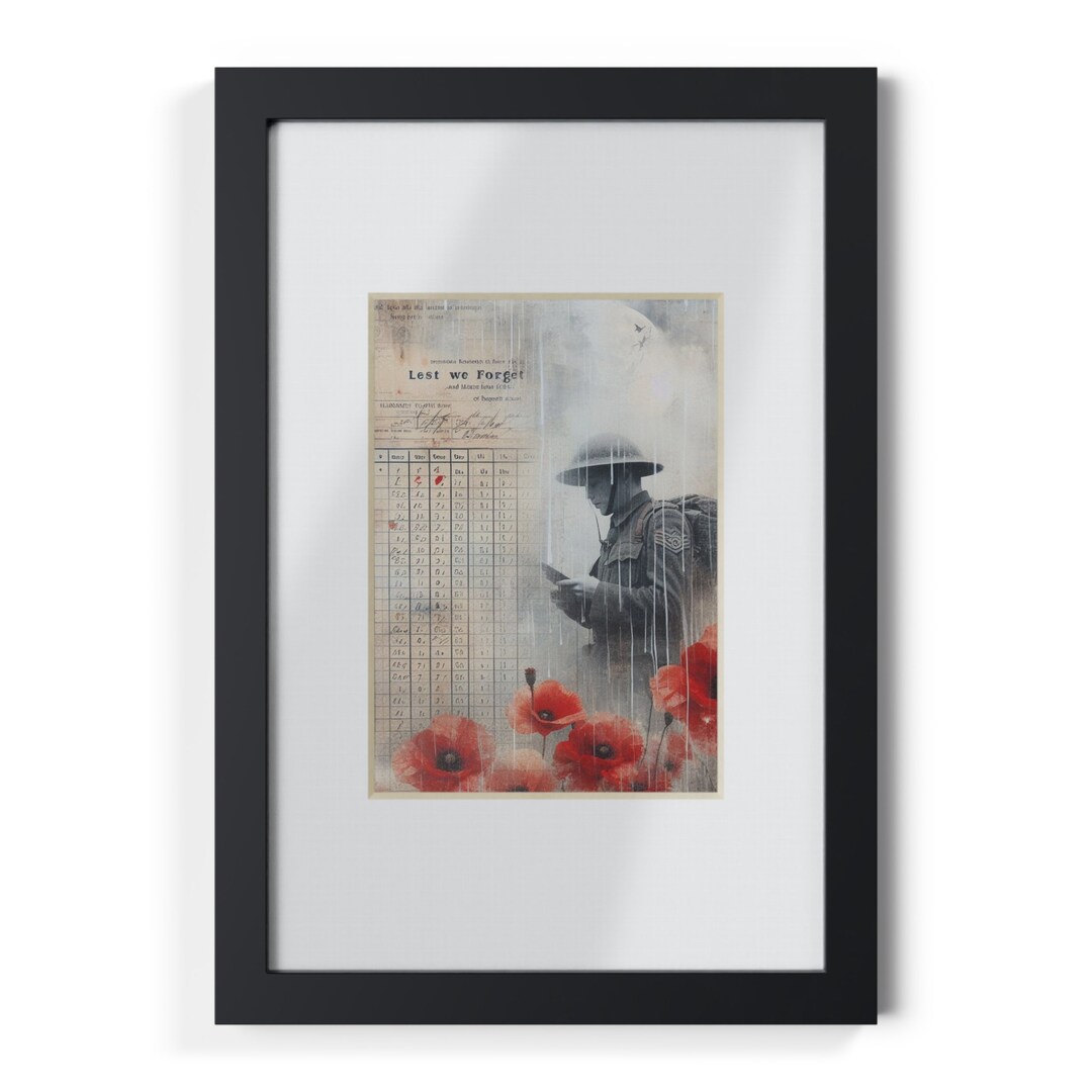 ANZAC Day Commemorative Poster:vintage Rainy Day Tribute 3 ,black ...