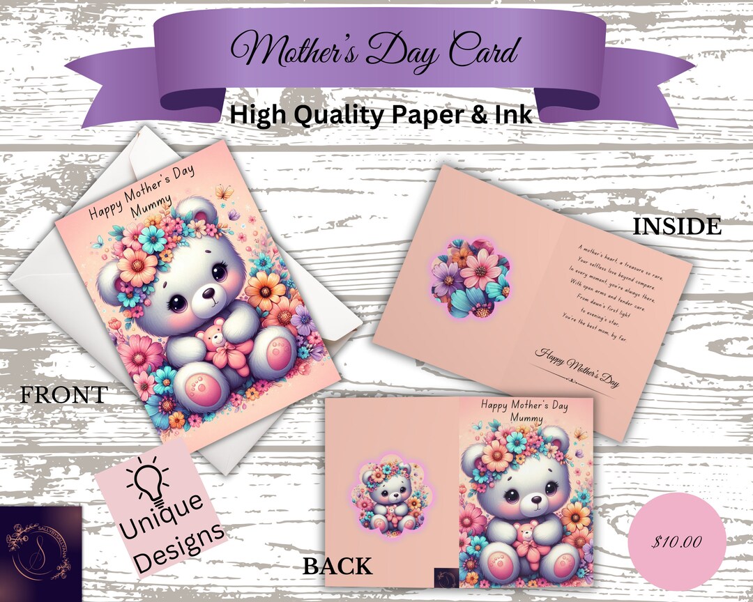 Unique Custom Card,poem Mothers Day,special Keepsake,meaningful Card ...