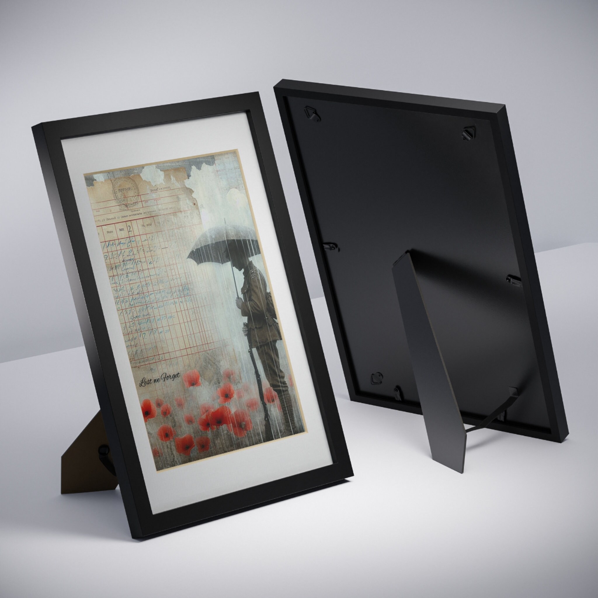 ANZAC Day Commemorative Poster: Vintage Rainy Day Tribute 1 - Black ...