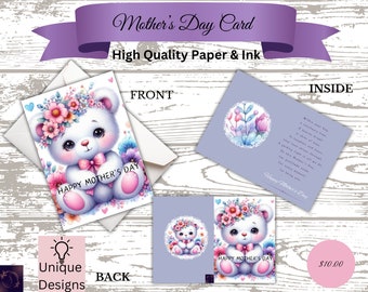 Mothers Day Card, Mommy and Me, Elephant Card, Card for Mom, Mothers ...