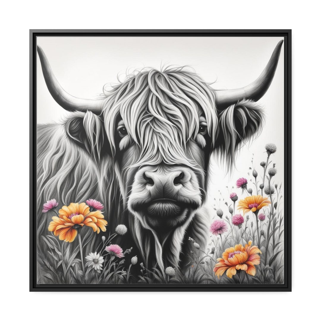 Highland Cow Elegance Highland Cow Wall Art Decorator Wall Art Artful ...