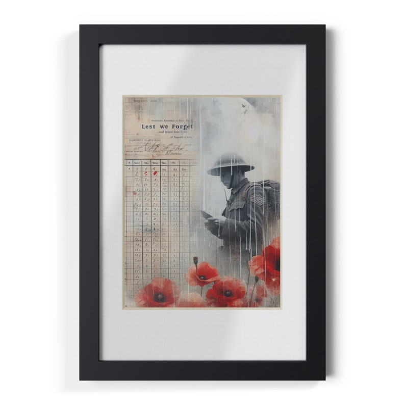 ANZAC Day Commemorative Poster:vintage Rainy Day Tribute 3 ,black ...