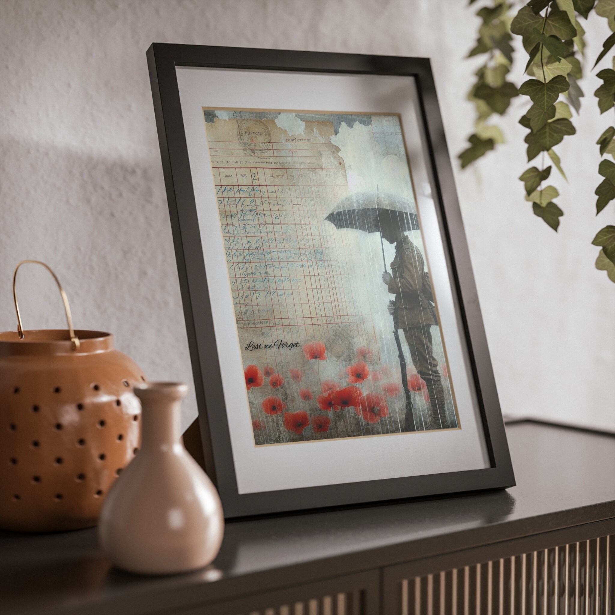 ANZAC Day Commemorative Poster: Vintage Rainy Day Tribute 1 - Black ...
