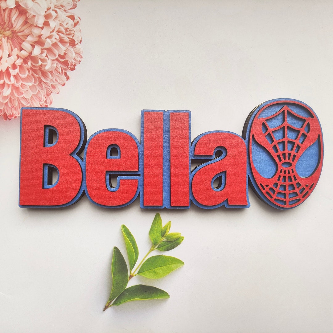 Wooden Spider-man Name Sign,custom Name Tag Sign,spider-man,teacher ...