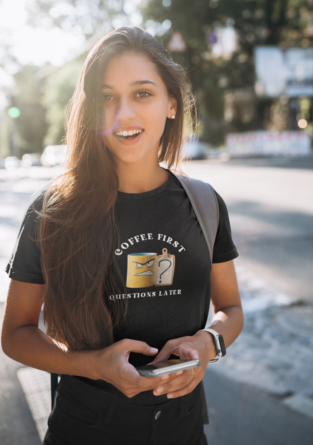 Coffee First, Questions Later Shirt Funny Nurse Humor Coffee Lover Gift ...