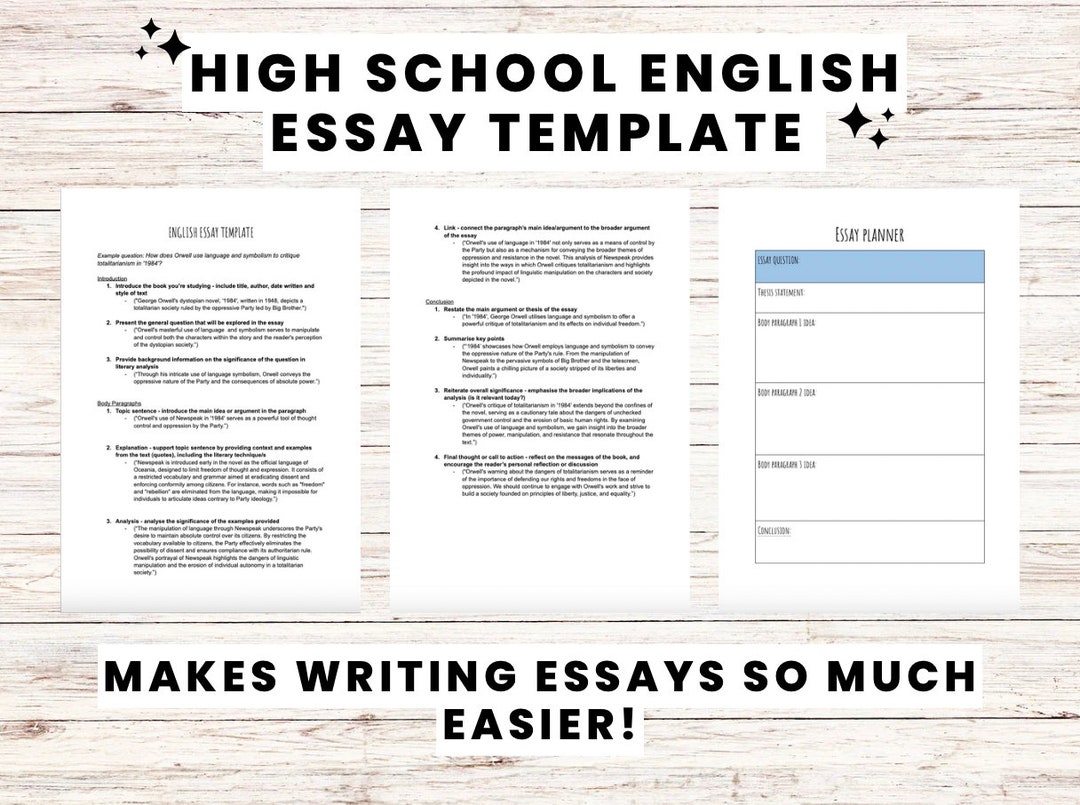 High School English Essay Template: Includes an Essay Planner and ...