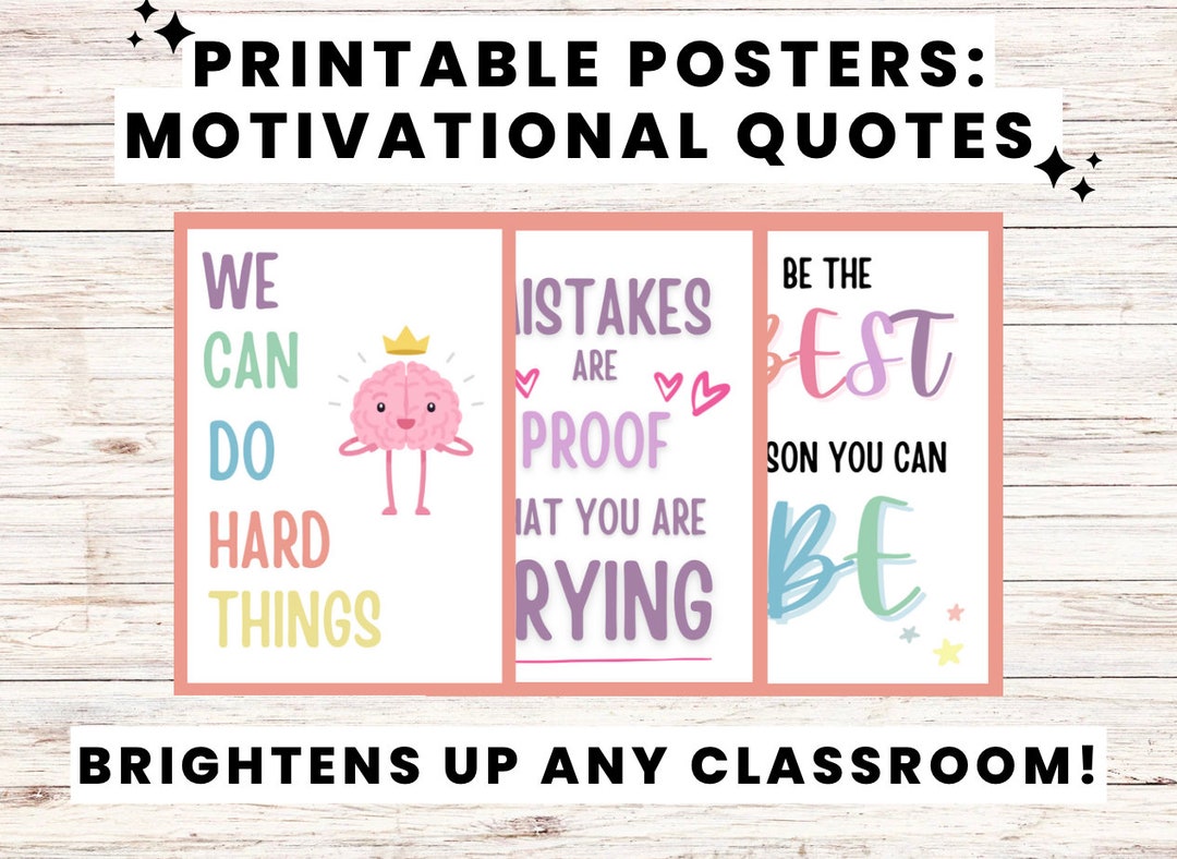 6 Pastel Motivational Quotes Posters for Any Classroom - Etsy