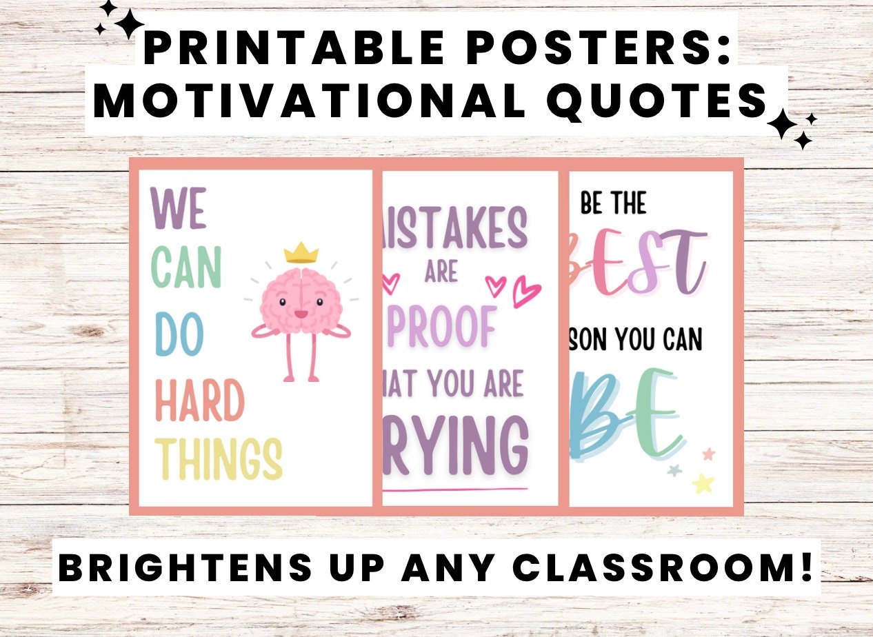 6 Pastel Motivational Quotes Posters for Any Classroom - Etsy