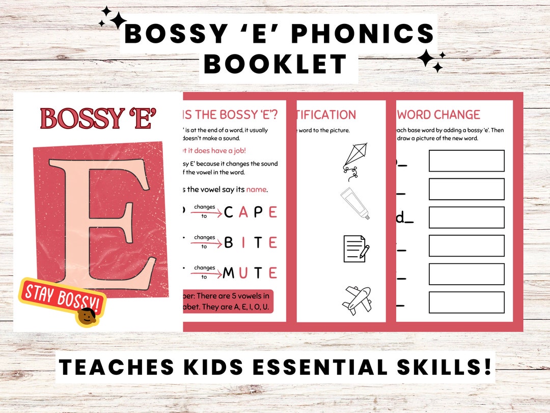 Phonics: Bossy 'E' Worksheets - Etsy
