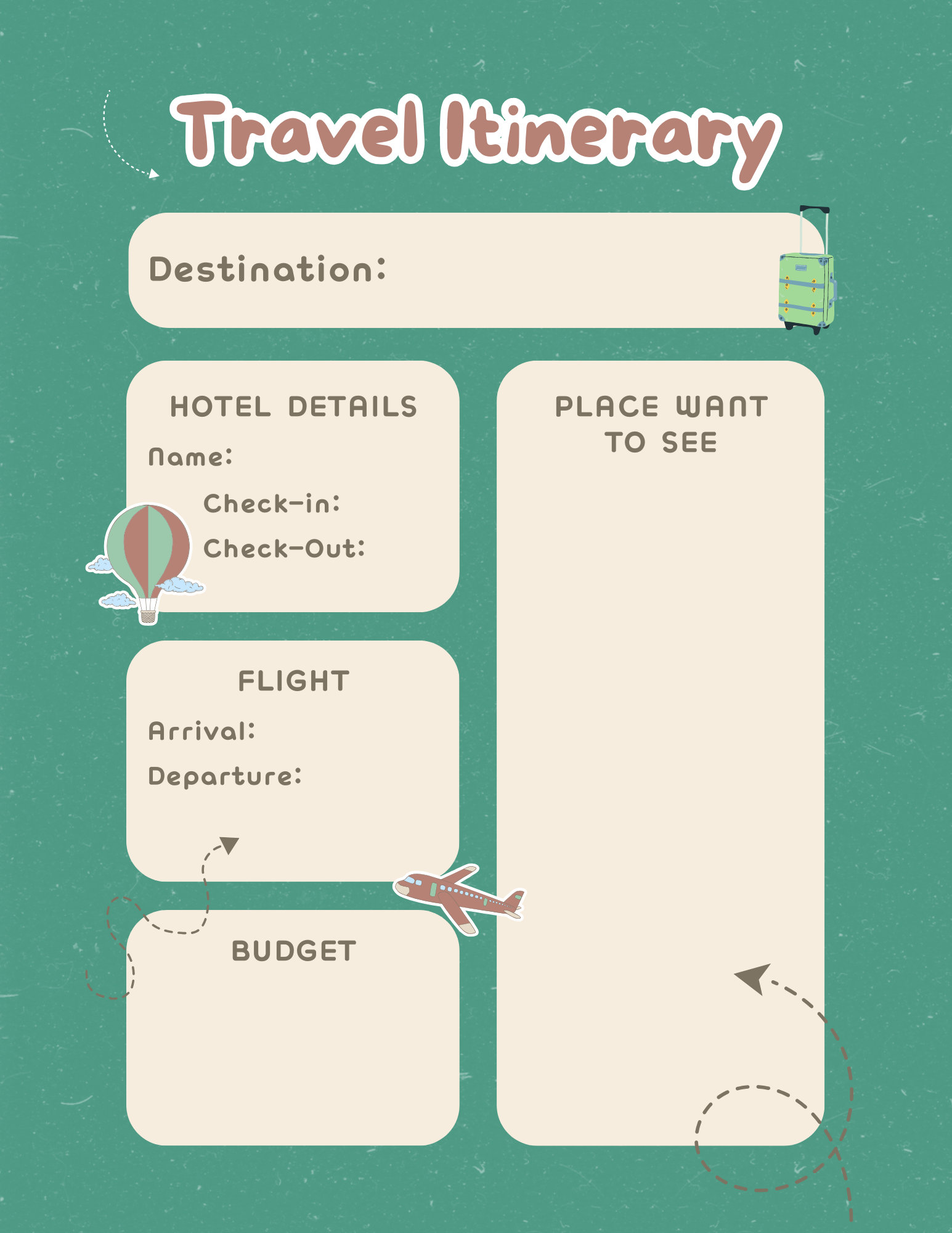 Adventure Awaits: Digital Printable Travel Journal Wanderlust Planner ...