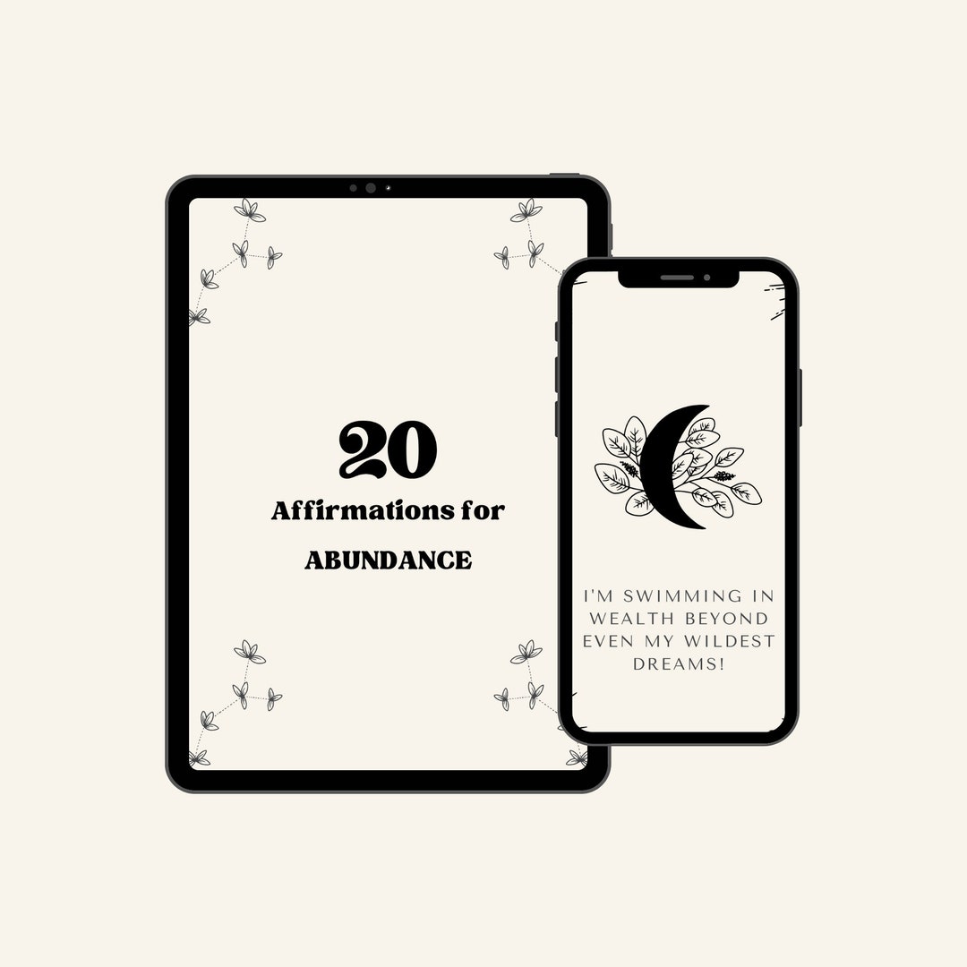 20 Abundance Affirmation Cards Mindfulness Affirmations Deck Positive ...