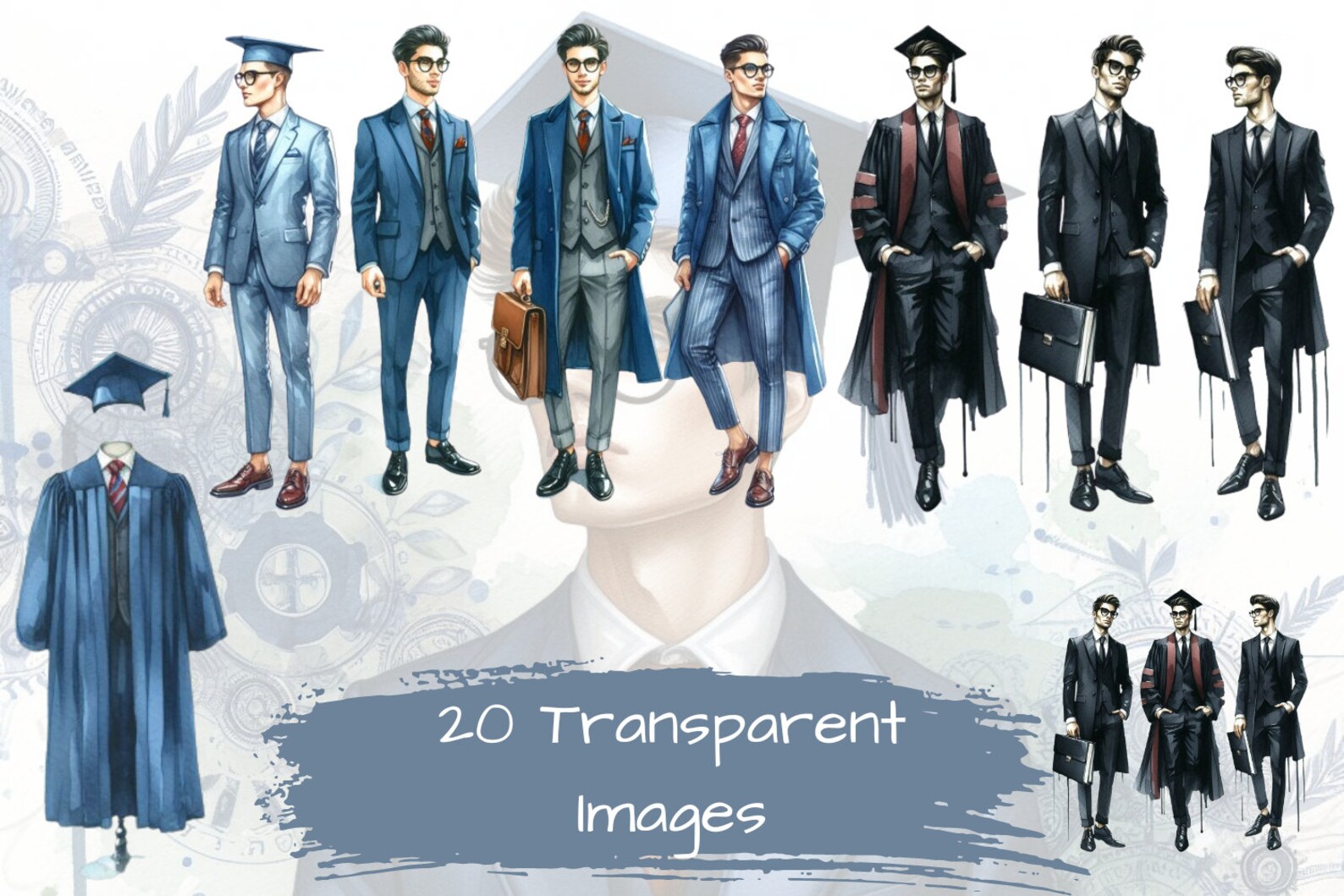 Graduation Boys Clipart, Graduation Png, Elegant Man in a Suit ...