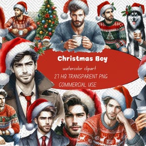 27 Christmas Boy PNG Clipart Bundle, Christmas Illustration Clipart ...