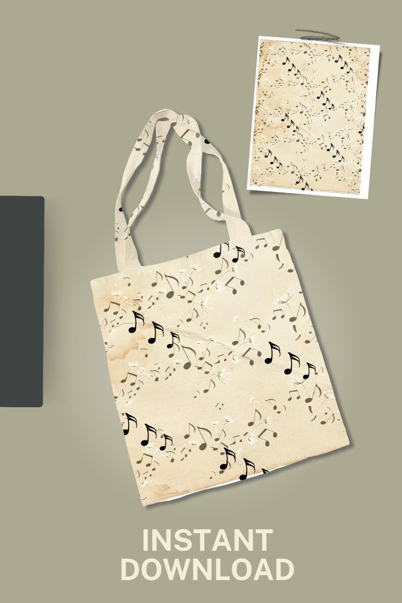 Music Notes Scrapbook Paper, Vintage Music Digital Paper, Digital Notes ...