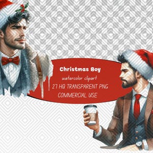 27 Christmas Boy PNG Clipart Bundle, Christmas Illustration Clipart ...
