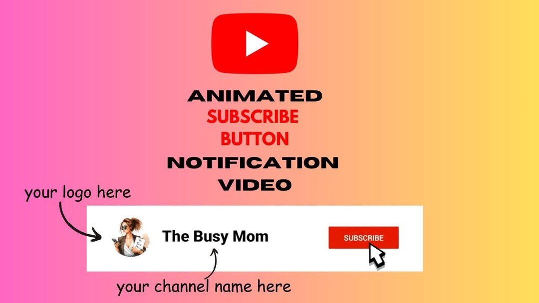 Custom Animated Youtube Subscribe Notification Button Overlay for Intro ...