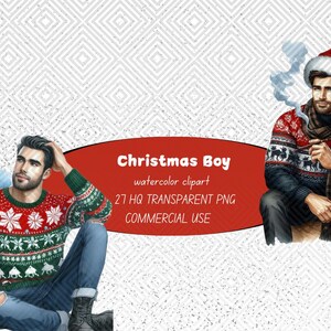 27 Christmas Boy PNG Clipart Bundle, Christmas Illustration Clipart ...