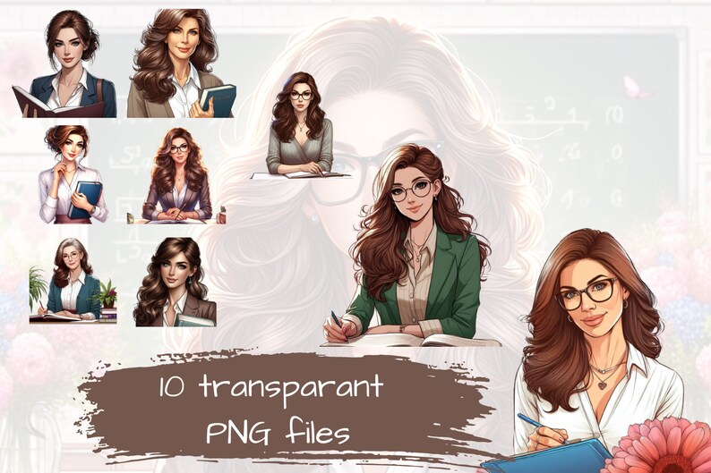 Teacher Clipart, Beautiful Teacher Female Clipart, Back to School ...