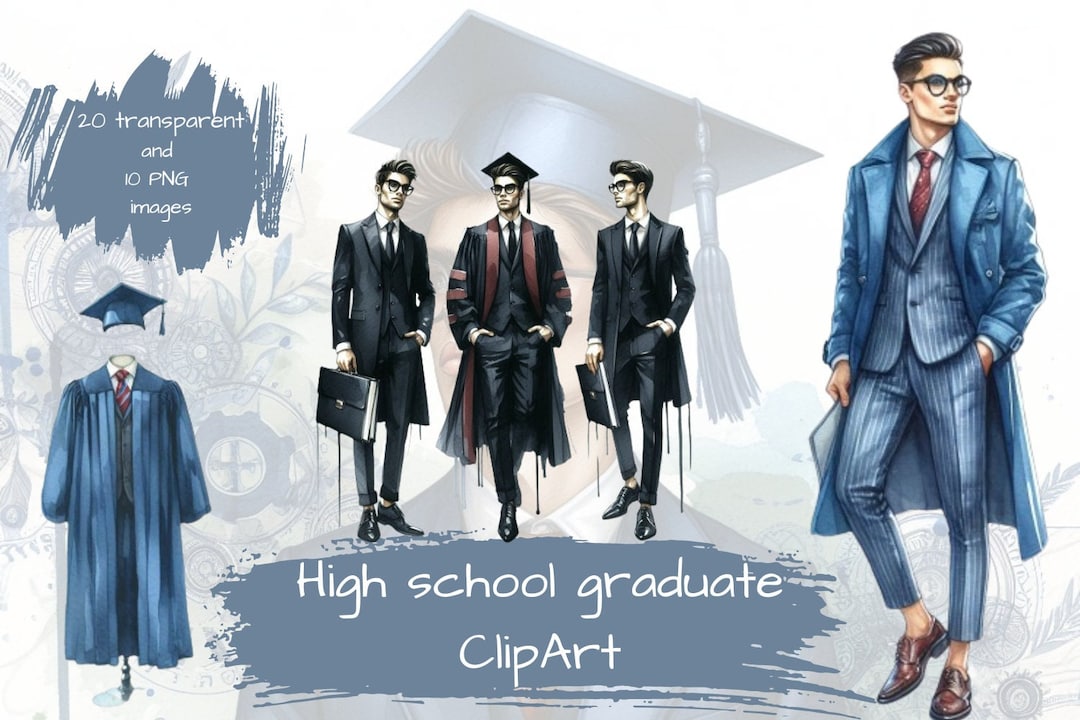Graduation Boys Clipart, Graduation Png, Elegant Man in a Suit ...