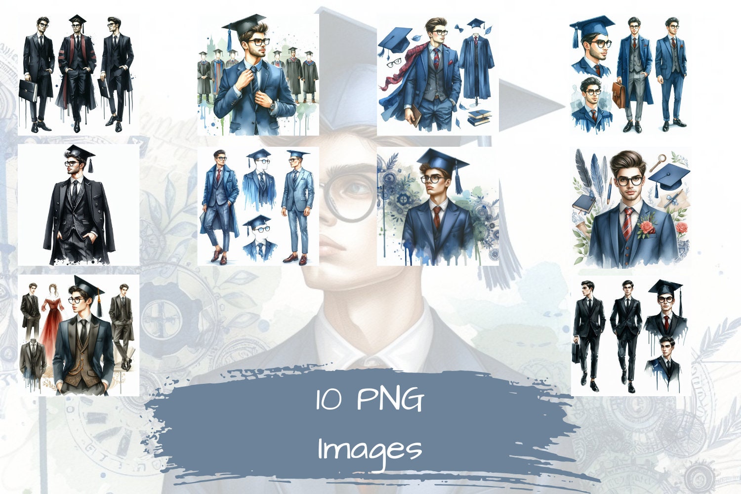 Graduation Boys Clipart, Graduation Png, Elegant Man in a Suit ...