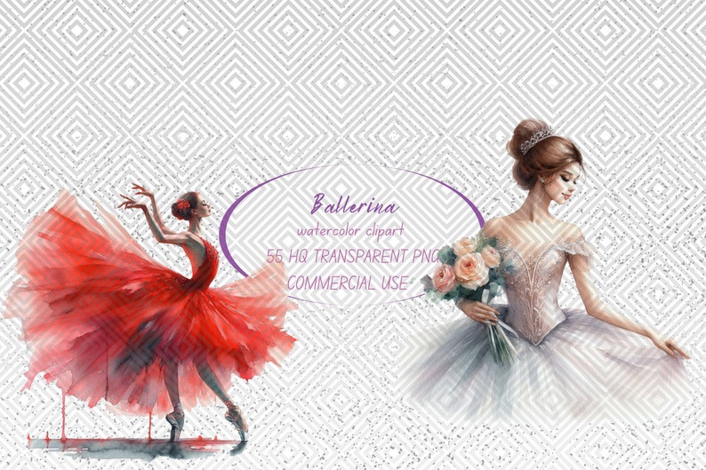 Elegant Ballerinas Clipart, Ballerina Clipart, Swan Lake Clipart ...