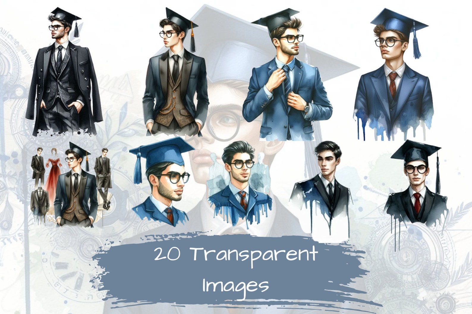 Graduation Boys Clipart, Graduation Png, Elegant Man in a Suit ...