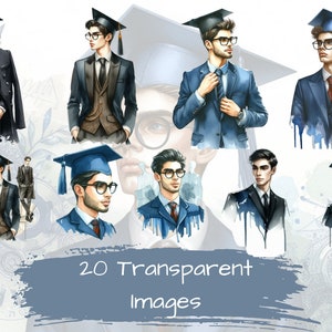 Graduation Boys Clipart, Graduation Png, Elegant Man in a Suit ...