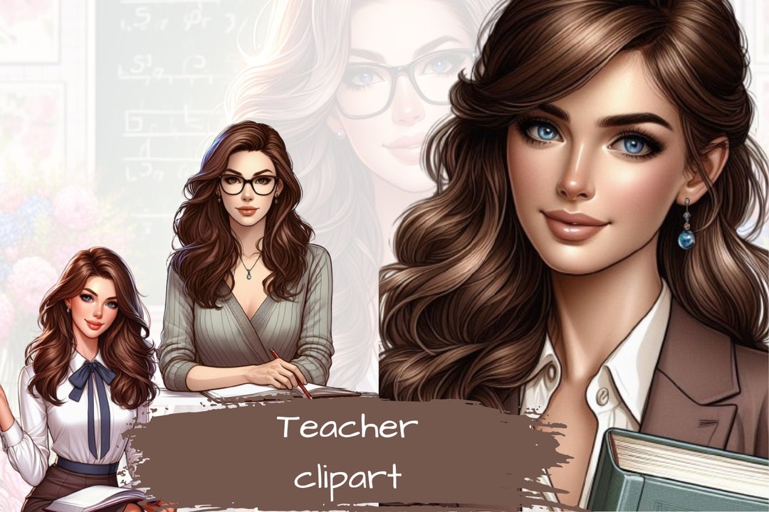Teacher Clipart, Beautiful Teacher Female Clipart, Back to School ...