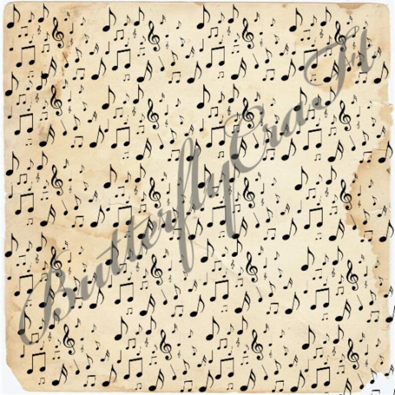 Music Notes Scrapbook Paper, Vintage Music Digital Paper, Digital Notes ...
