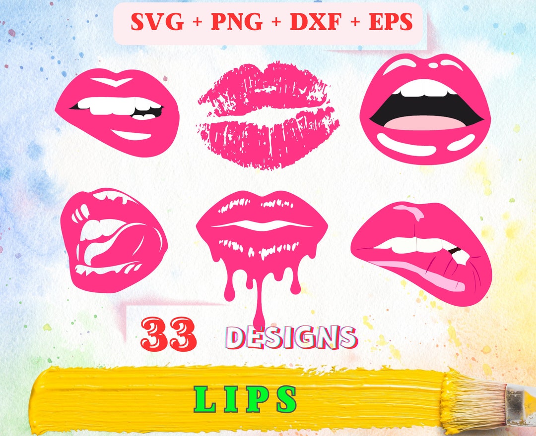 33 Lips Patterns Bundle SVG, Vector Art, PNG, EPS, Pdf Download Now for ...
