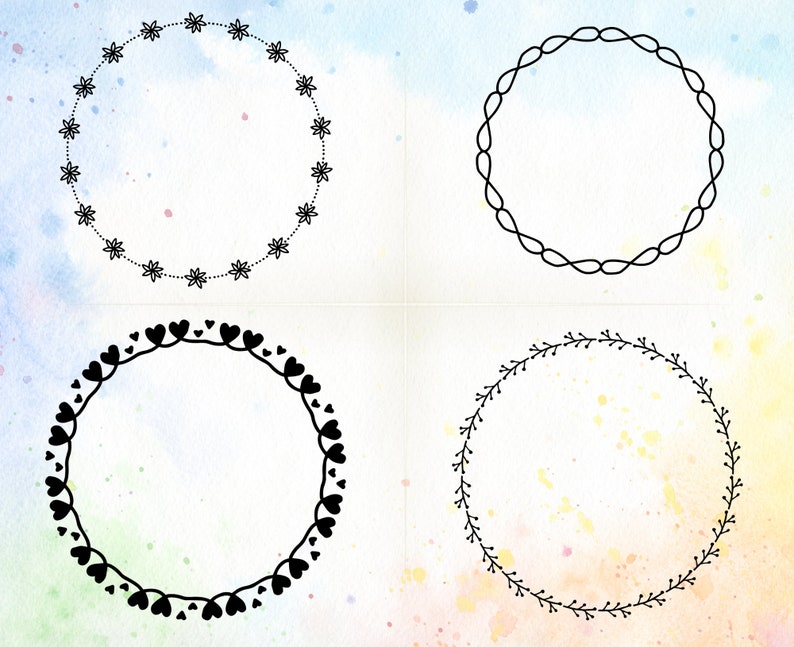 25 Circle and Wreath Designs SVG Bundle Vector Art for Prints, Clipart ...