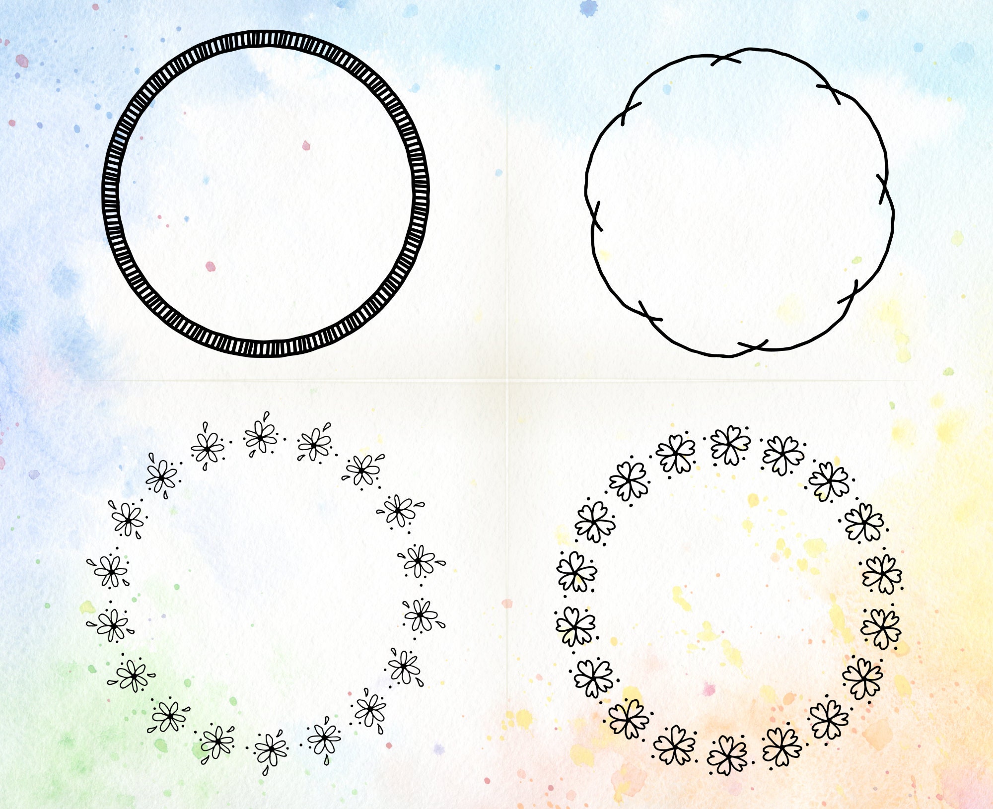 25 Circle and Wreath Designs SVG Bundle Vector Art for Prints, Clipart ...