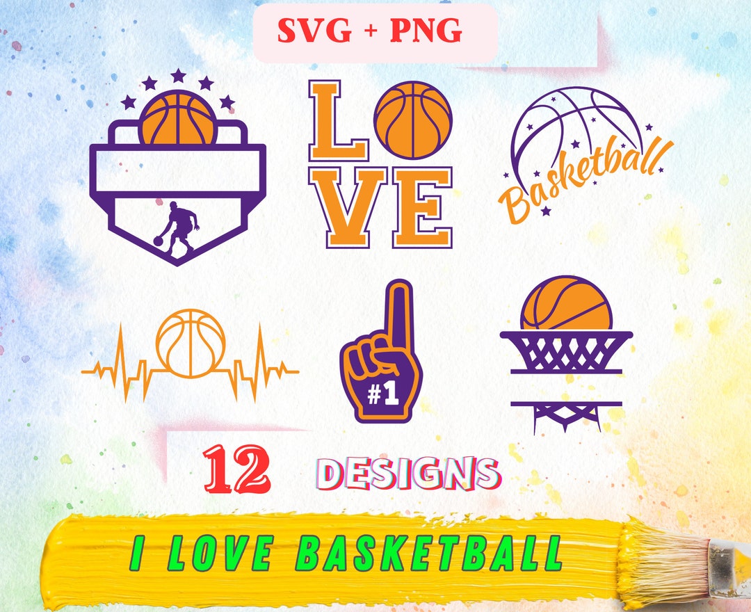 12 i Love Basketball Designs SVG Bundle. Unique Clipart Collection for ...