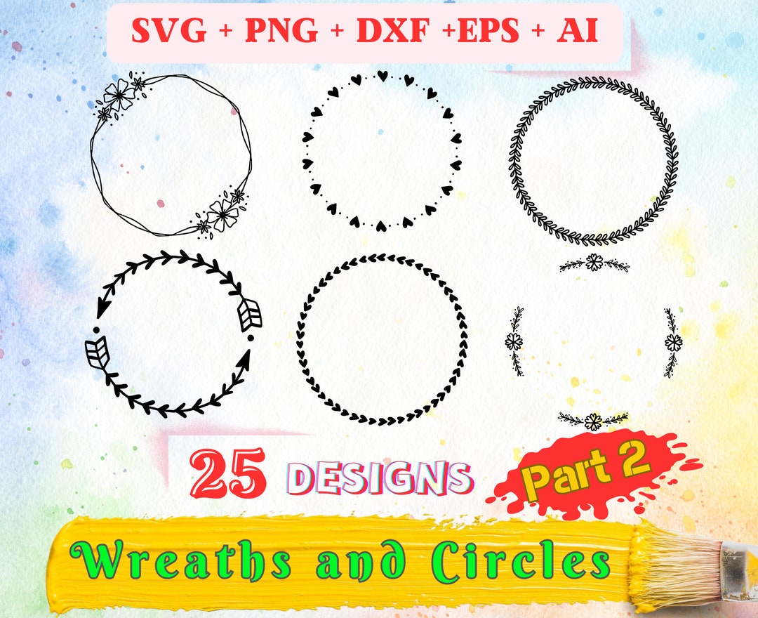 25 Stunning Circles and Wreaths SVG Bundle: Vector Art for Print ...